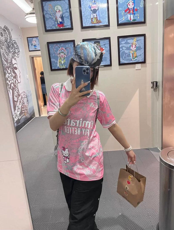 Pink and White Dragon Real Madrid Hello Kitty Jersey – Project Zuki